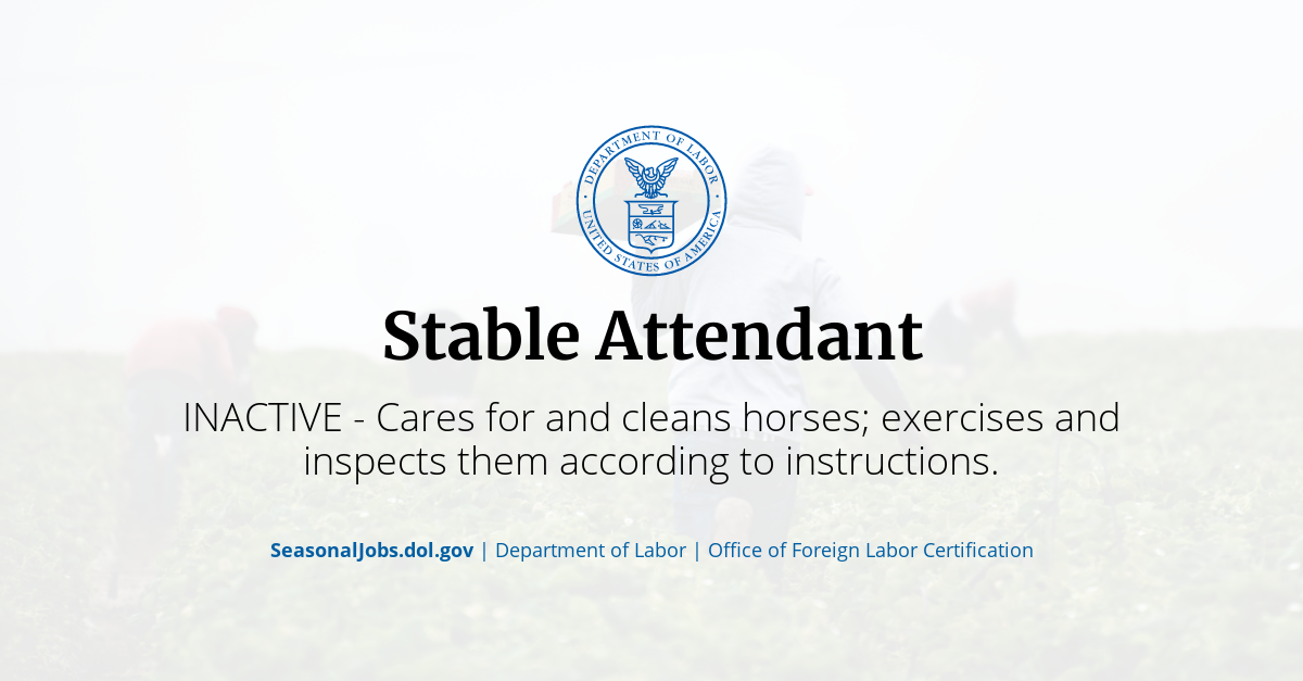 Stable Attendant | SeasonalJobs.dol.gov