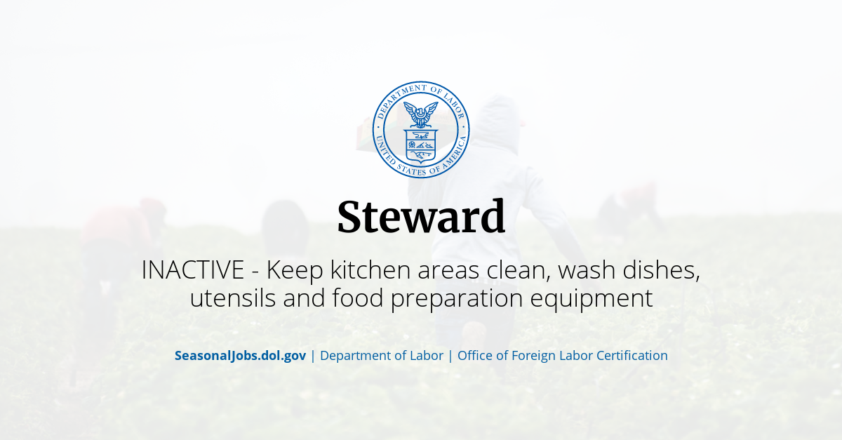 Steward | SeasonalJobs.dol.gov