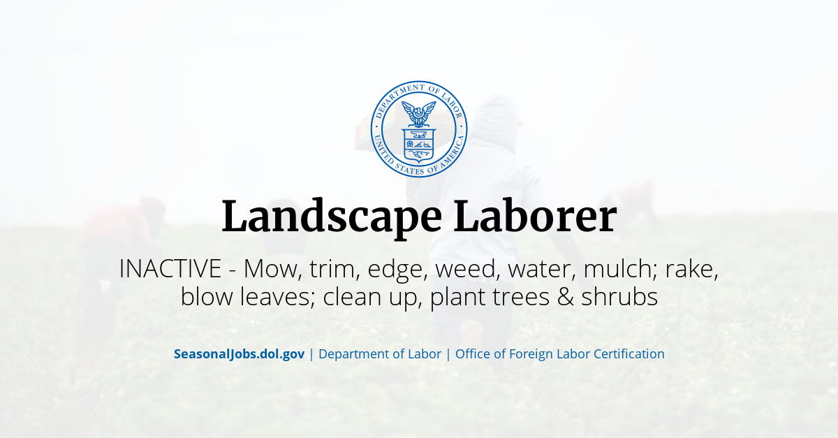Landscape Laborer | SeasonalJobs.dol.gov