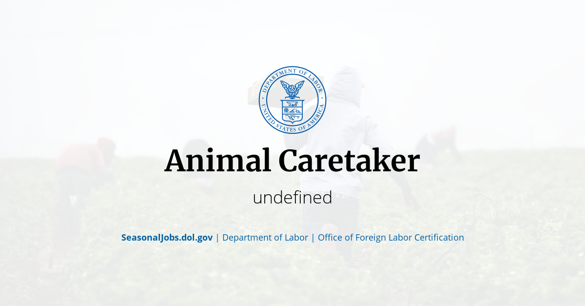 Animal Caretaker | SeasonalJobs.dol.gov