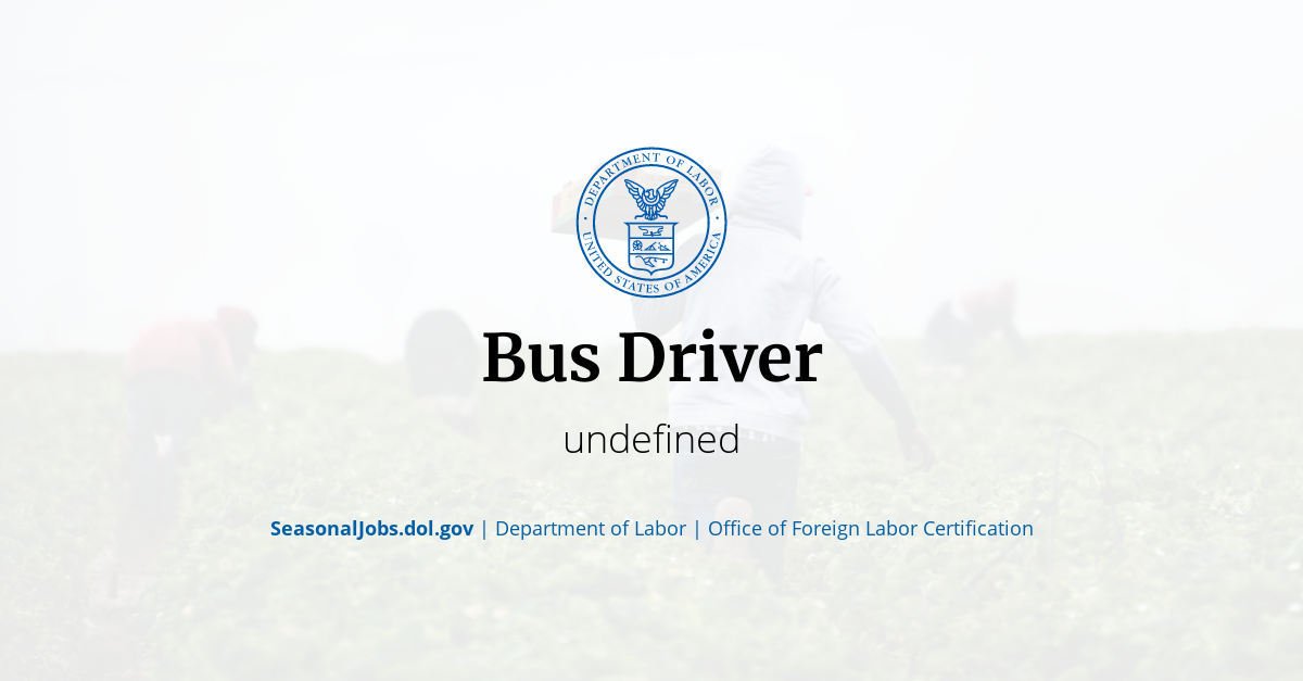 Bus Driver | SeasonalJobs.dol.gov
