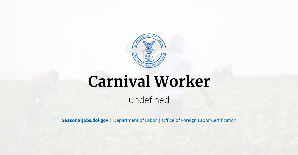 Carnival Worker | SeasonalJobs.dol.gov