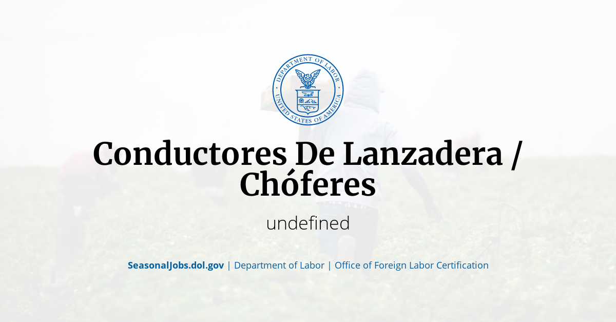 Conductores De Lanzadera / Chóferes | SeasonalJobs.dol.gov