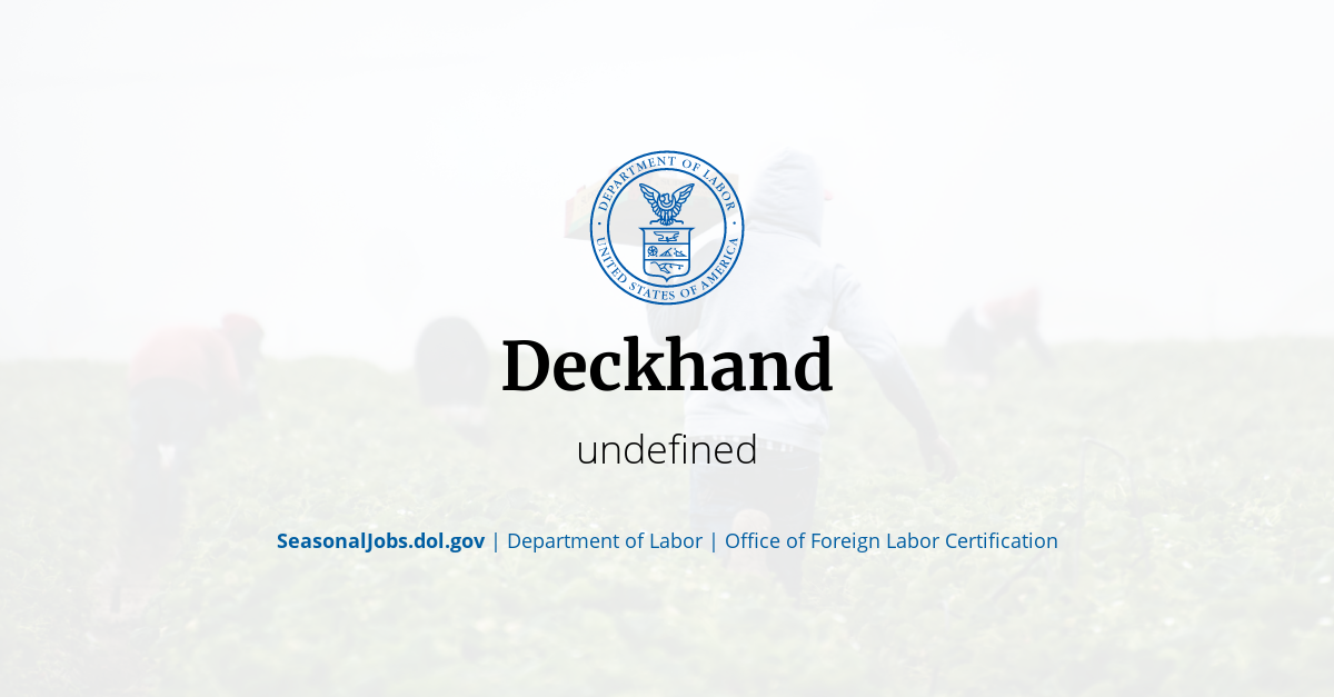 Deckhand | SeasonalJobs.dol.gov