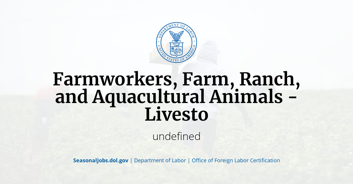 Farmworkers, Farm, Ranch, and Aquacultural Animals - Livesto ...