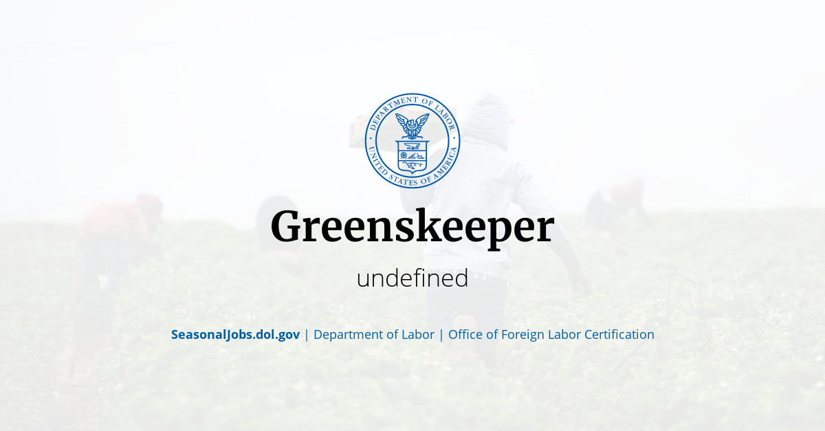 Greenskeeper | SeasonalJobs.dol.gov