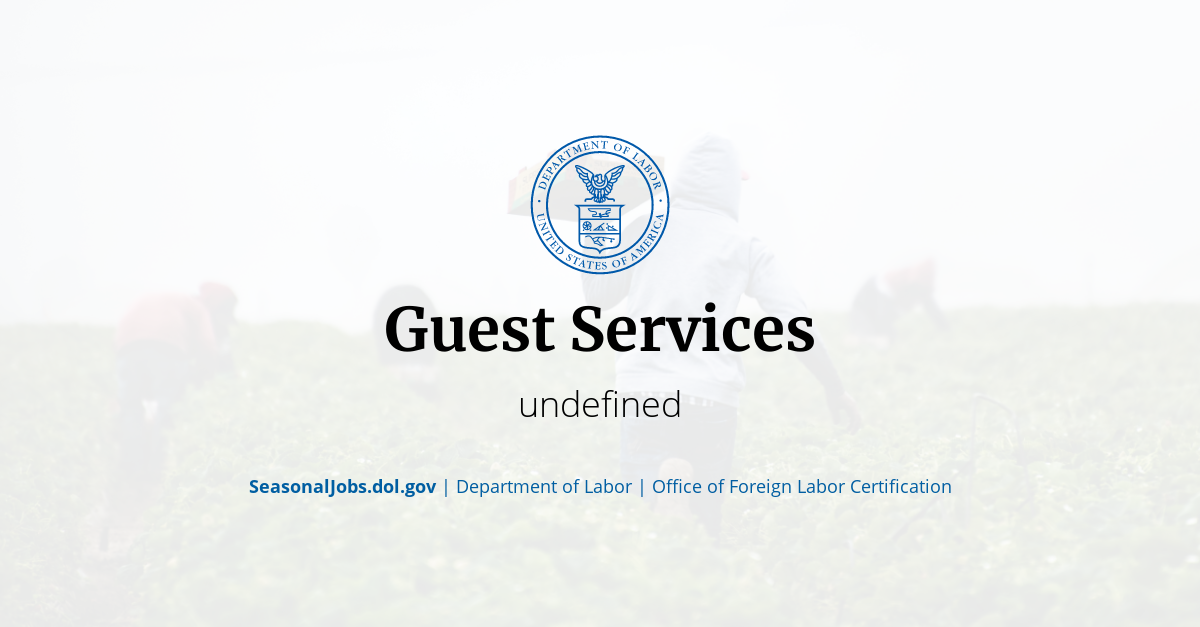 Guest Services | SeasonalJobs.dol.gov