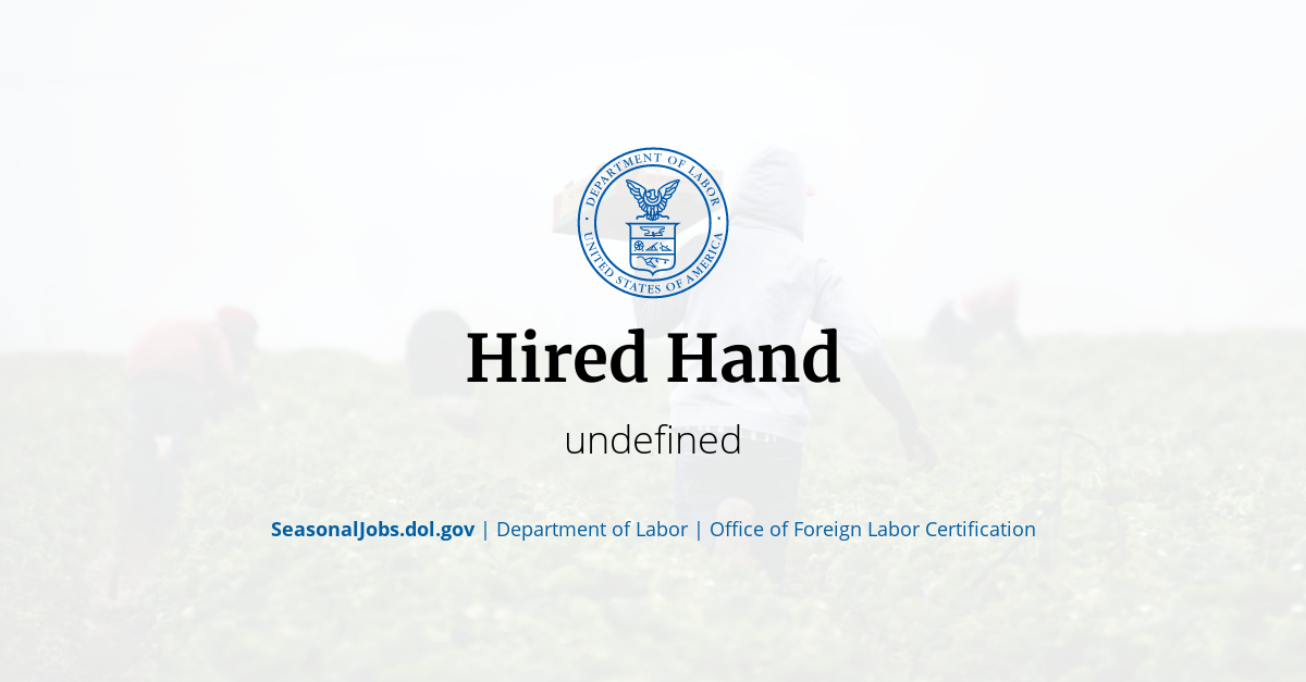 Hired Hand | SeasonalJobs.dol.gov