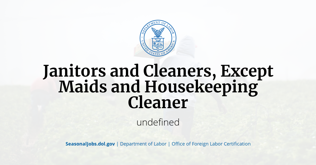 Janitors and Cleaners, Except Maids and Housekeeping Cleaner ...