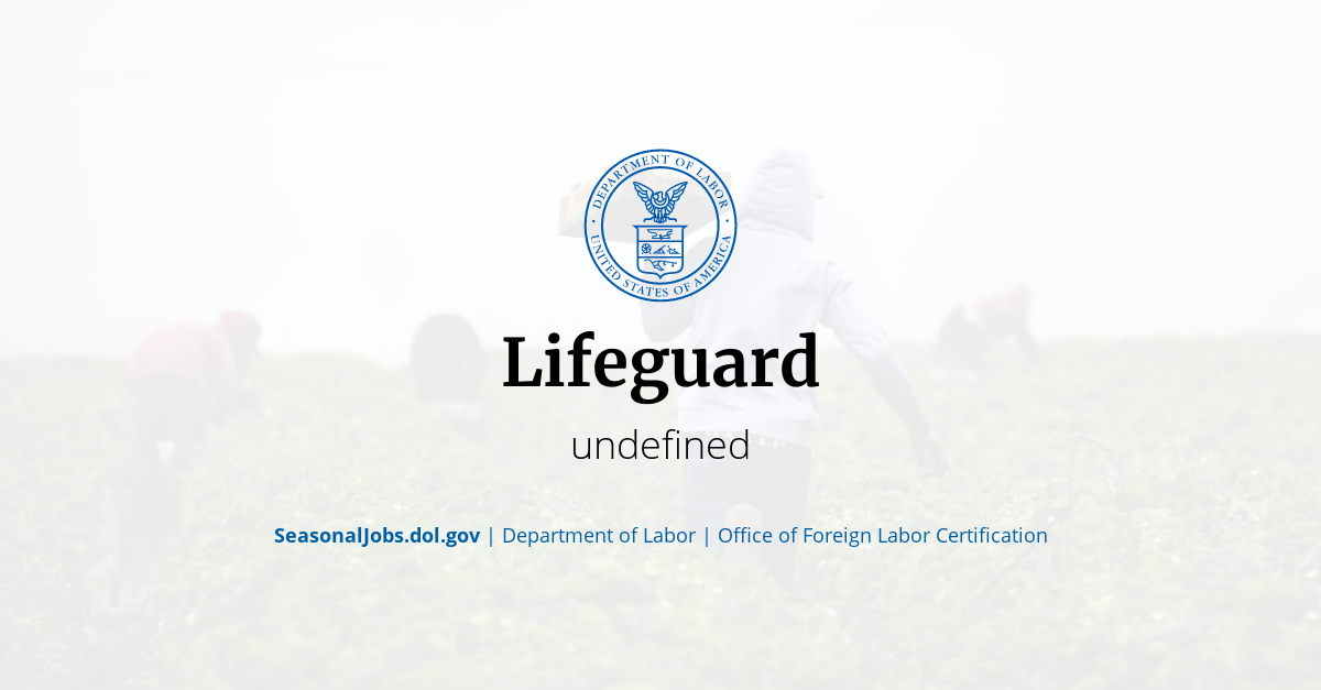 Lifeguard | SeasonalJobs.dol.gov