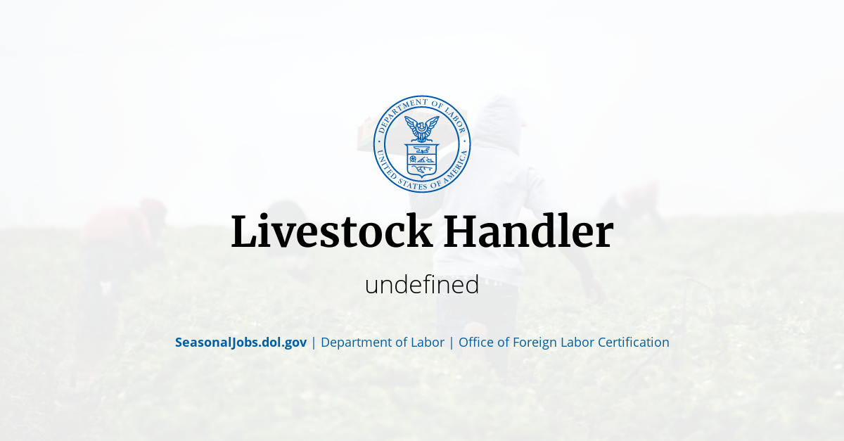 Livestock Handler | SeasonalJobs.dol.gov
