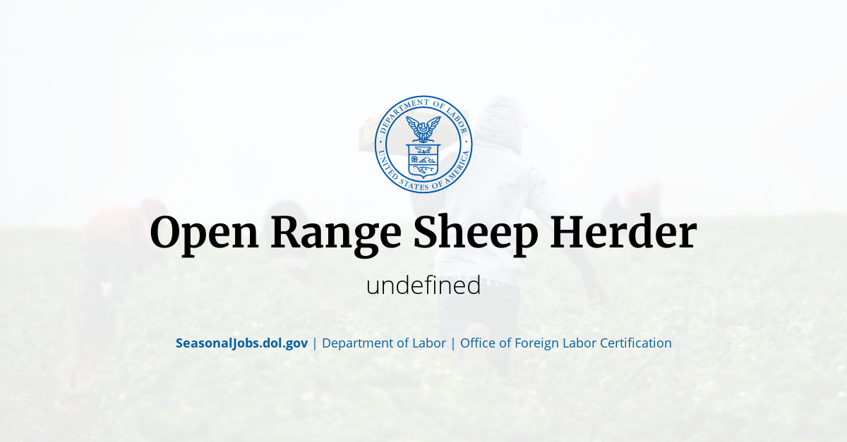 Open Range Sheep Herder | SeasonalJobs.dol.gov