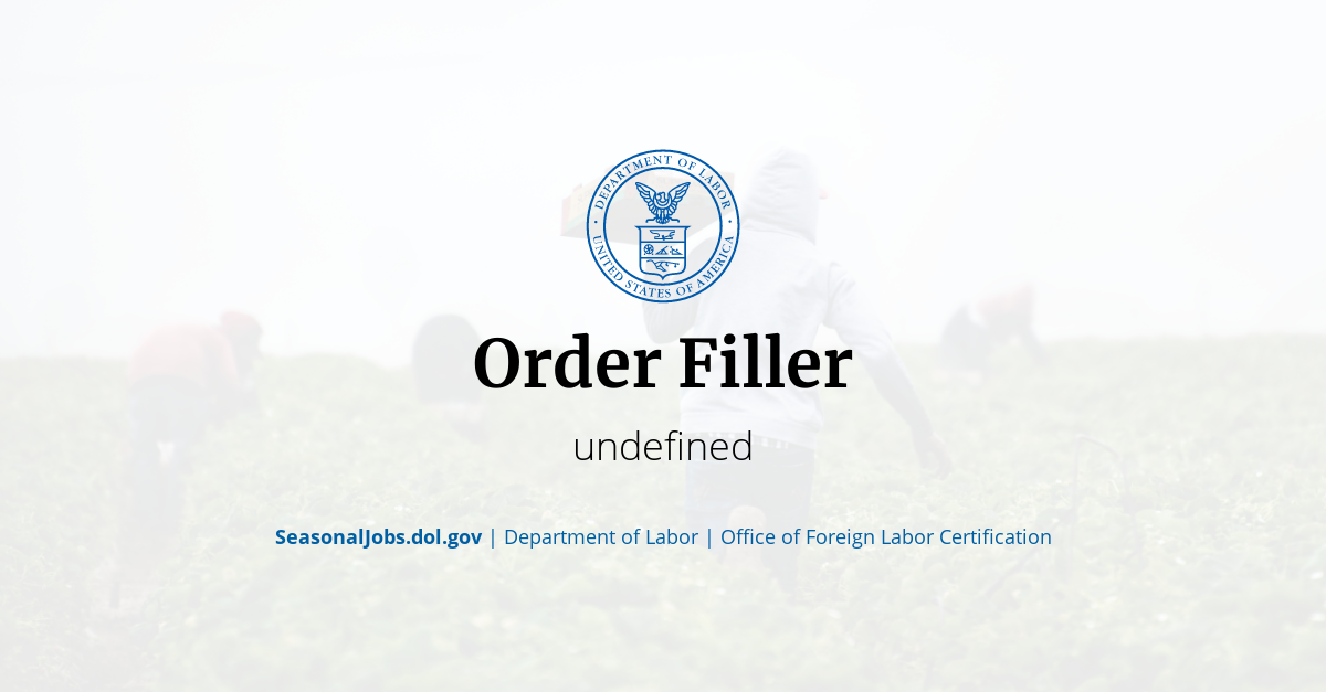 Order Filler | SeasonalJobs.dol.gov