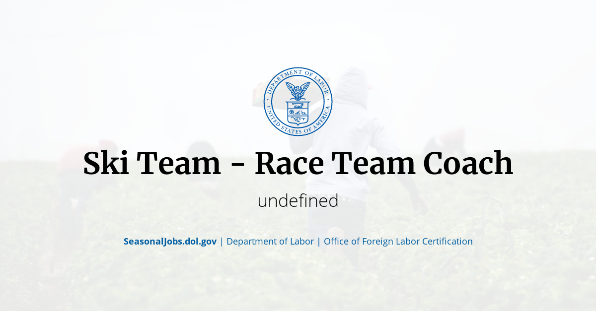 Ski Team - Race Team Coach | SeasonalJobs.dol.gov