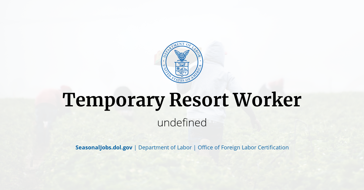 Temporary Resort Worker | SeasonalJobs.dol.gov