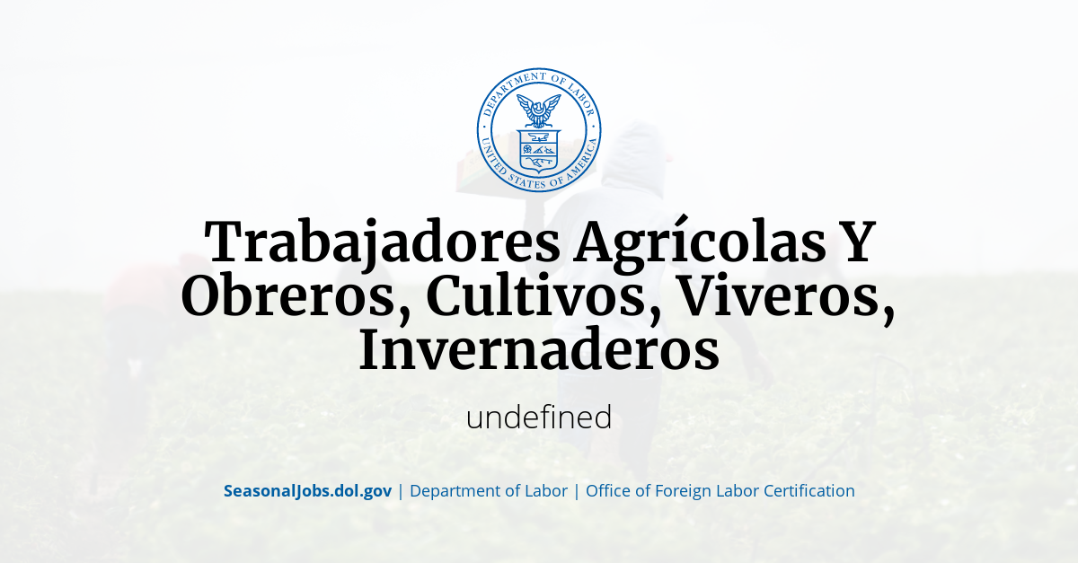 Trabajadores Agrícolas Y Obreros, Cultivos, Viveros, Invernaderos ...